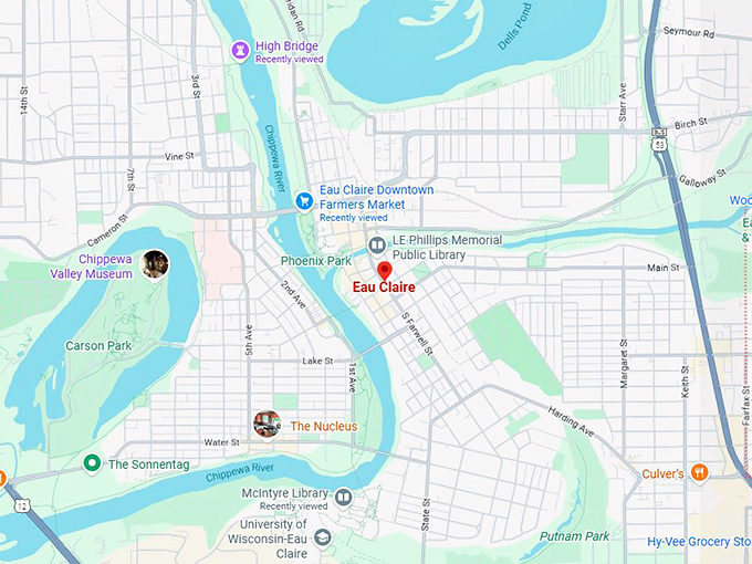 eau claire wi map