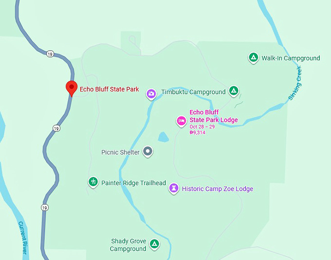 16. echo bluff state park map