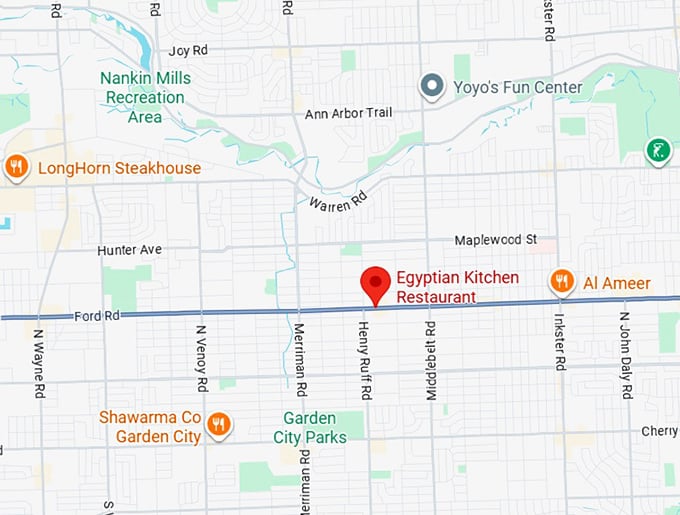 16. egyptian kitchen restaurant map