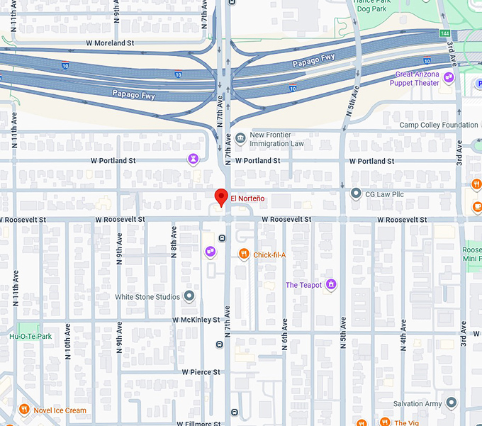 16. el norte&ntilde;o map