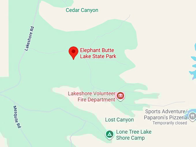16. elephant butte lake state park map
