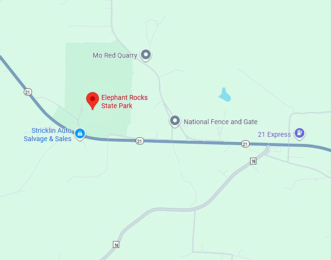 16. elephant rocks state park map