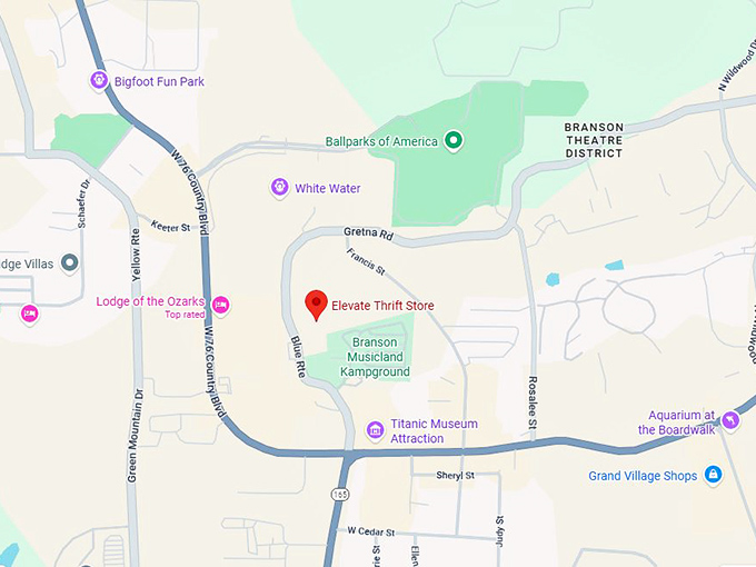 16. elevate thrift store map