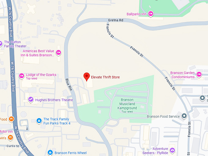 16. elevate thrift store map