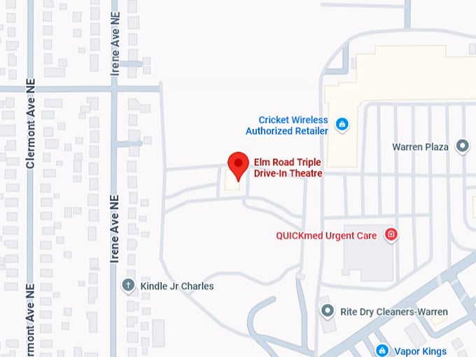 16. elm road triple drive in theatre map