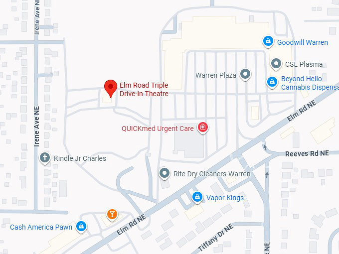 16. elm road triple drive in theatre map