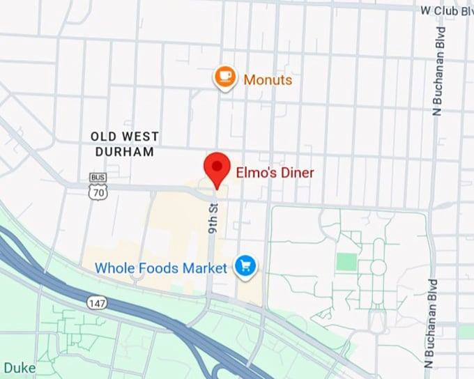16. elmo's diner map