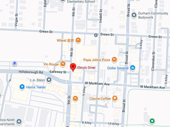 16. elmo's diner map