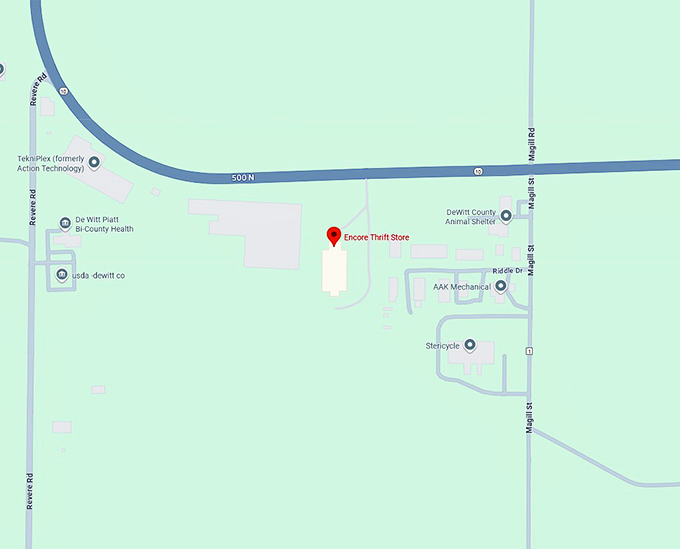 encore thrift store map