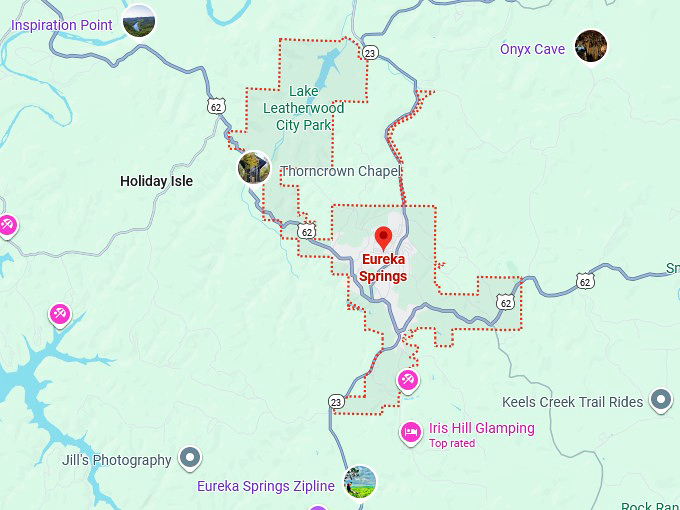 16. eureka springs map