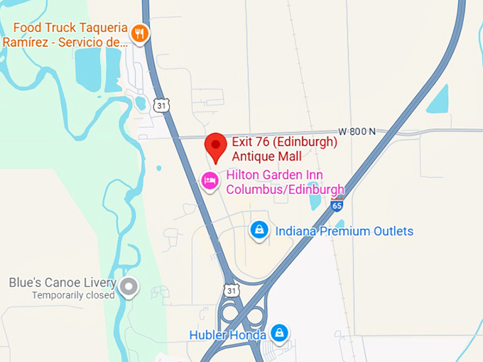 16. exit 76 (edinburgh) antique mall map
