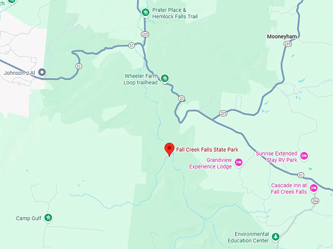 16. fall creek falls state park map