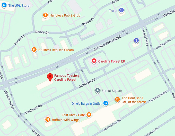 16. famous toastery carolina forest map