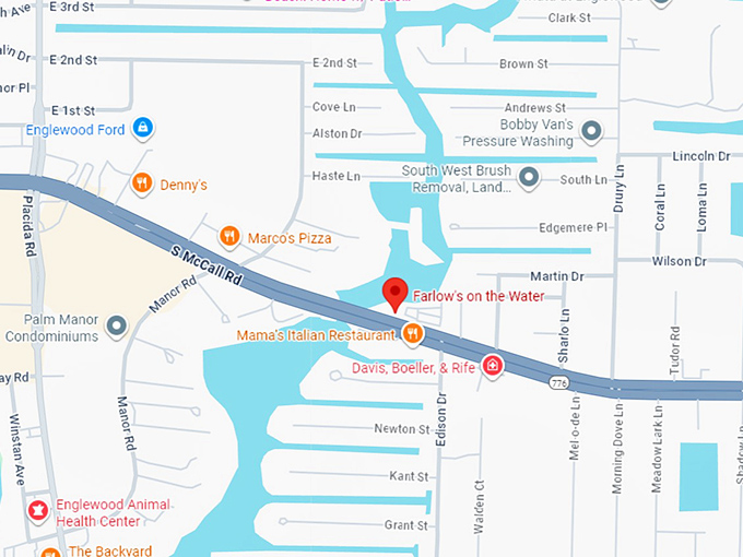 16. farlow’s on the water map