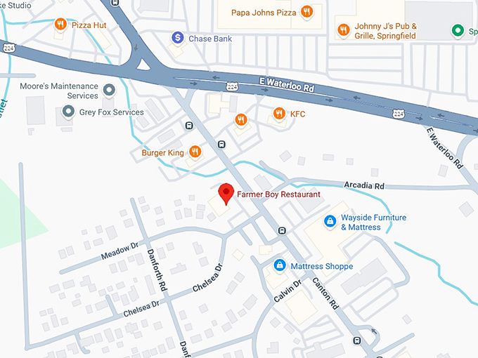 16. farmer boy restaurant (1324 canton rd) map