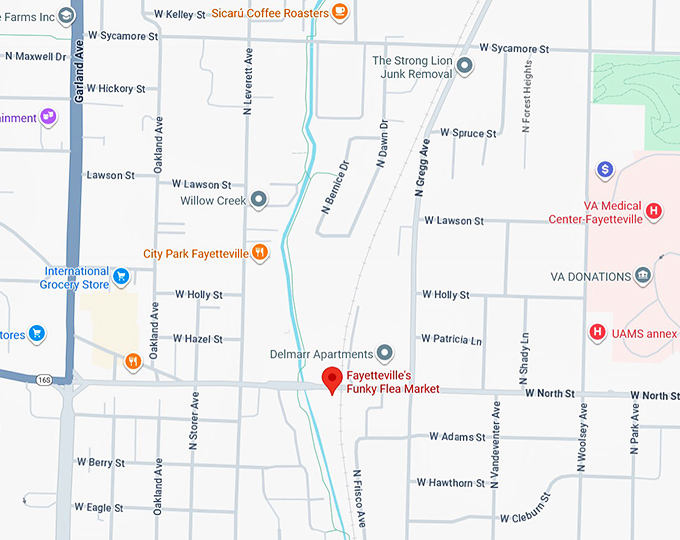 16. fayetteville's funky flea market map
