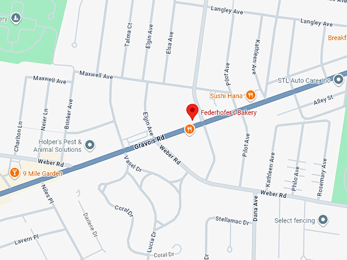 16. federhofer's bakery map