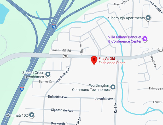 16. fitzy's old fashioned diner map