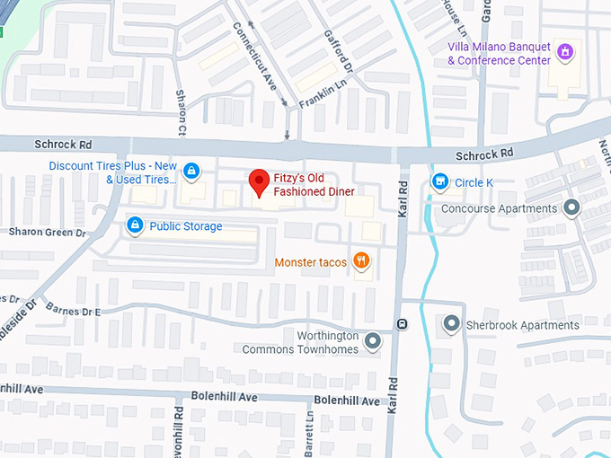 16. fitzy's old fashioned diner map