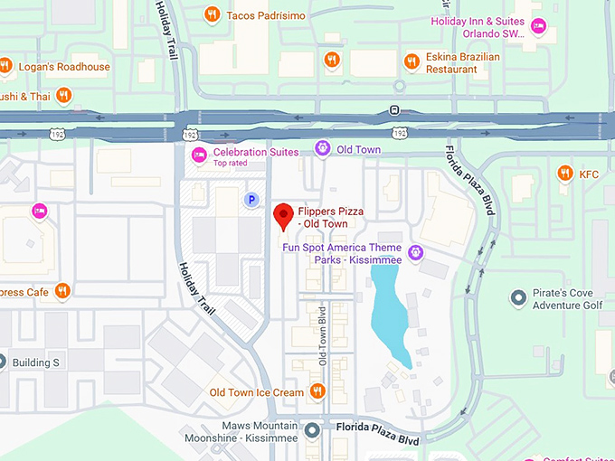 16. flippers pizza old town map