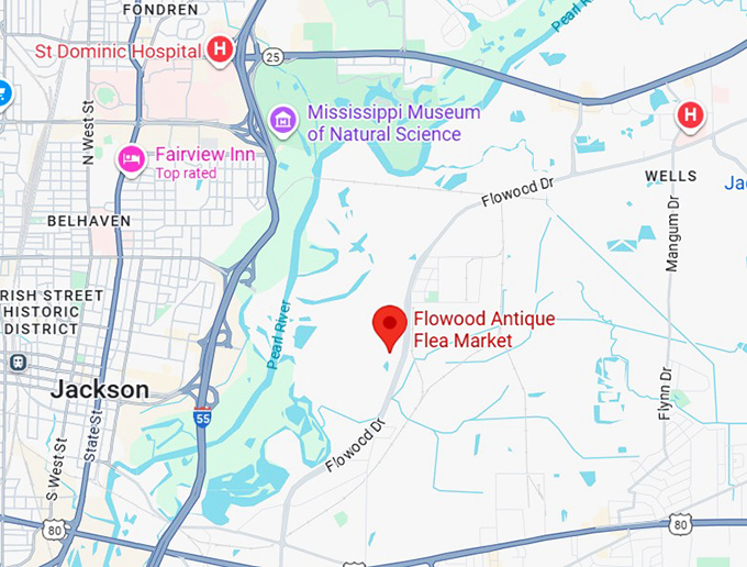 16. flowood antique flea market map