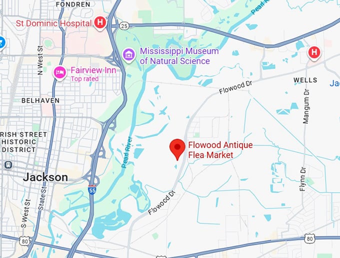 16. flowood antique flea market map