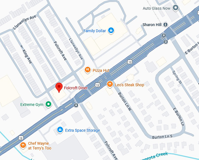 16. folcroft diner map