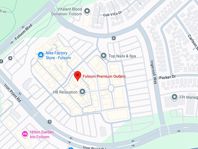 16. folsom premium outlets map