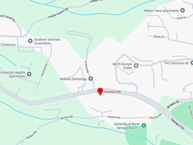 16. foothill grill map