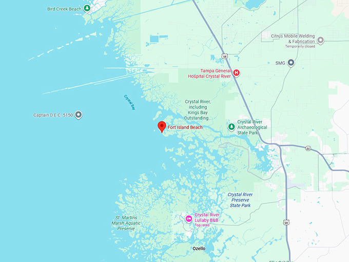 fort island beach map