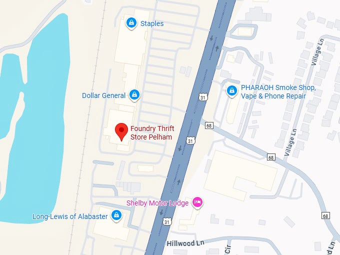 16. foundry thrift store pelham map