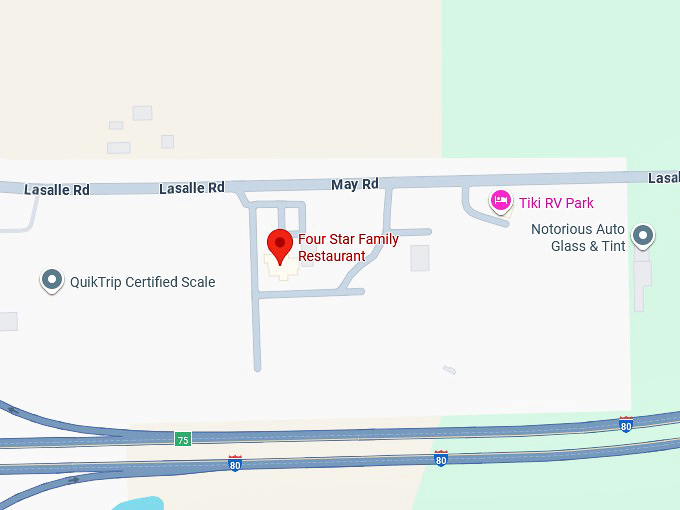 four star family restaurant map