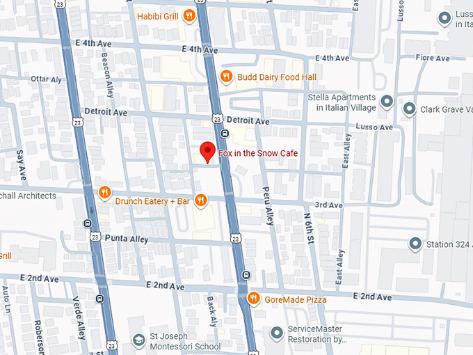 16. fox in the snow cafe map