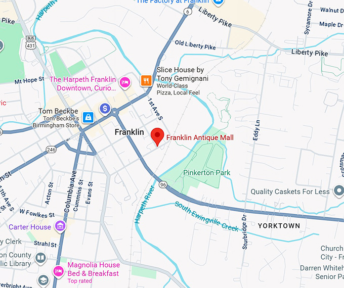 16. franklin antique mall map
