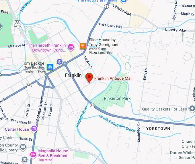 16. franklin antique mall map