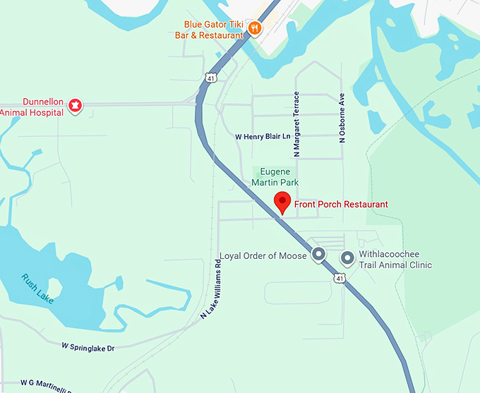 16. front porch restaurant map