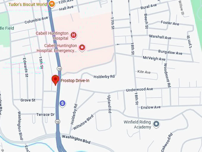 16. frostop drive in map