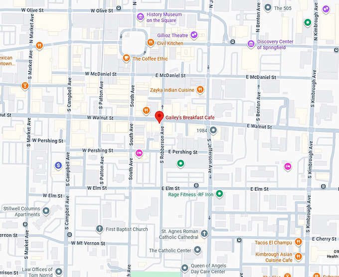 16. gailey's breakfast cafe map