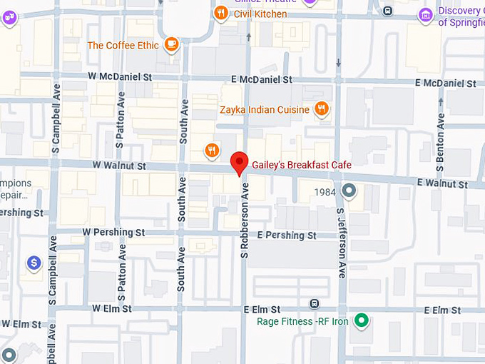 16. gailey's breakfast cafe map