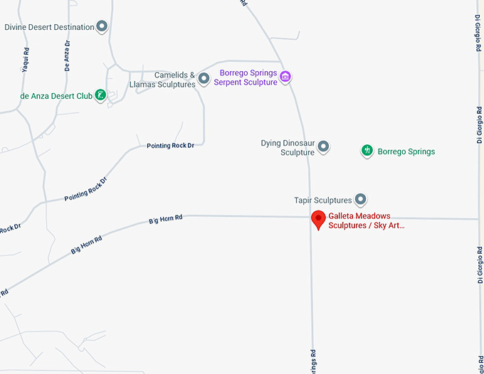 16. galleta meadows sculptures sky art desert sculpture garden (under the sun foundation) map