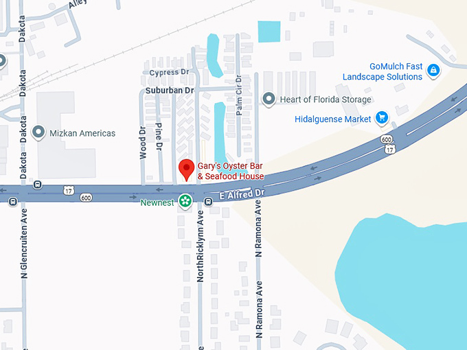 16. gary's oyster bar & seafood map