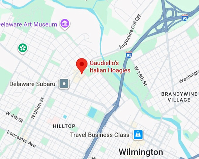 16. gaudiello's italian hoagies map