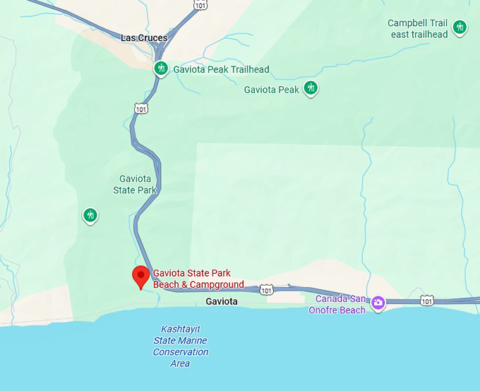 16. gaviota state park beach & campground map