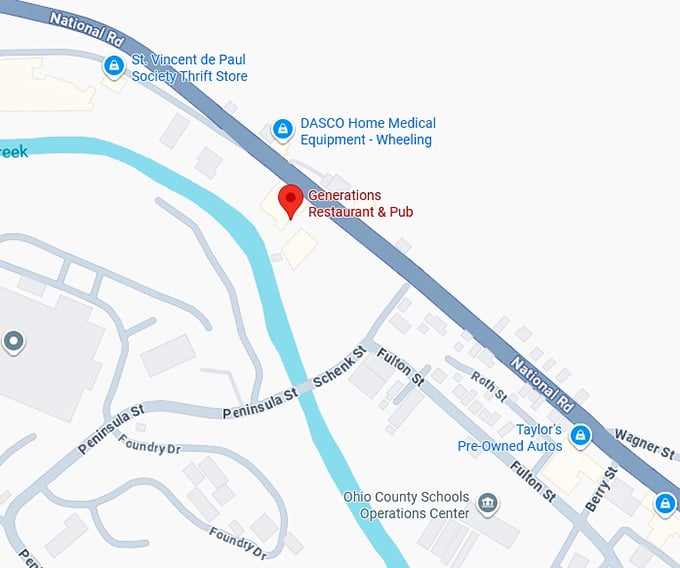 16. generations restaurant & pub map