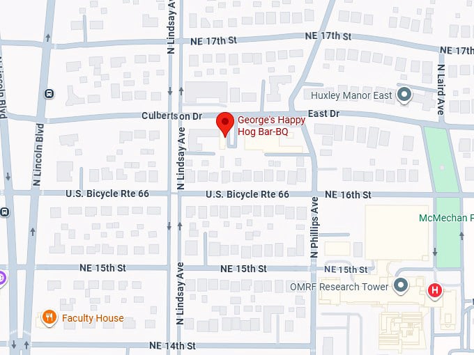 16. george's happy hog bar-b-q map