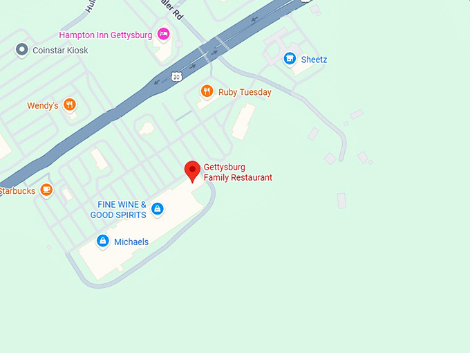 16. gettysburg family restaurant map