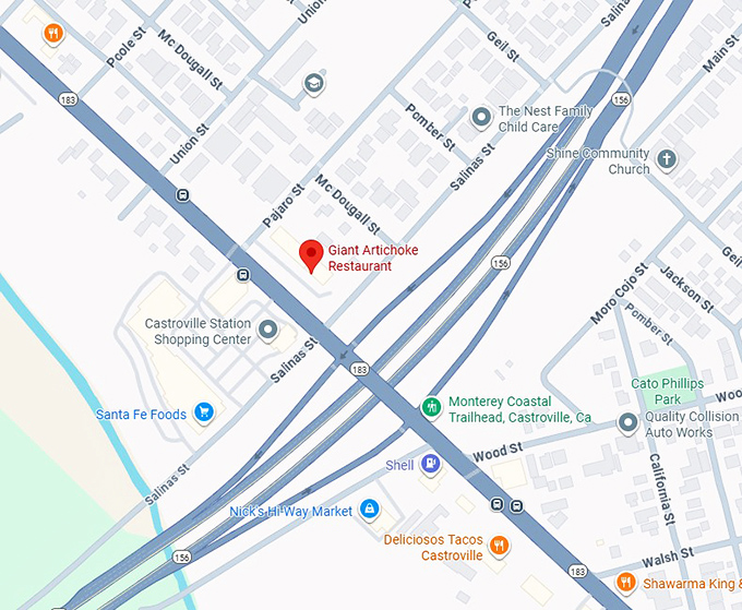 16. giant artichoke restaurant map