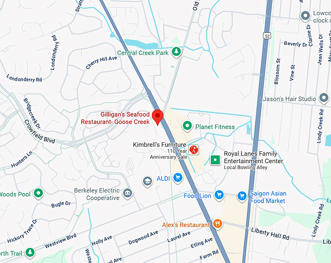16. gilligan's seafood restaurant goose creek map