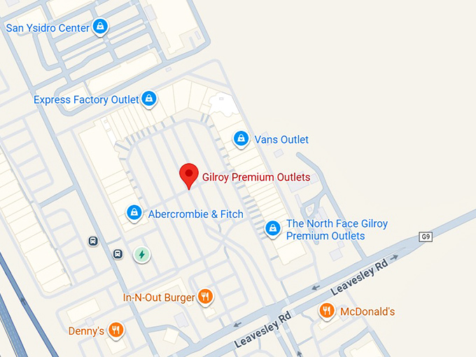 16. gilroy premium outlets map
