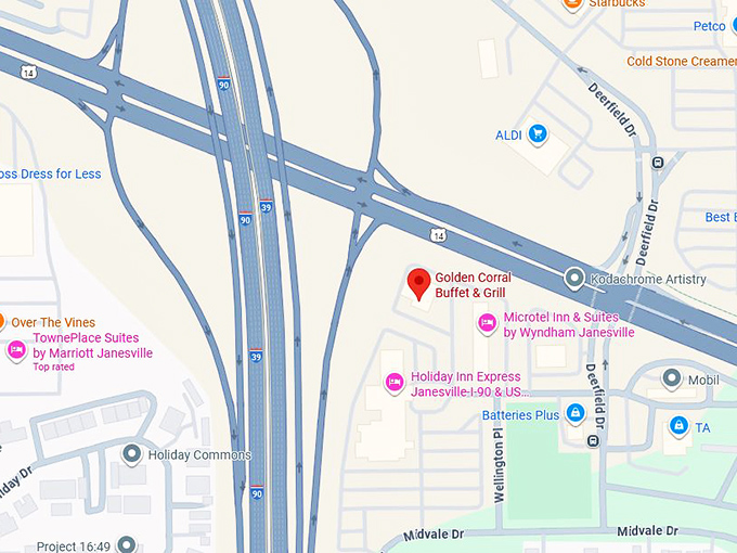16. golden corral buffet & grill map
